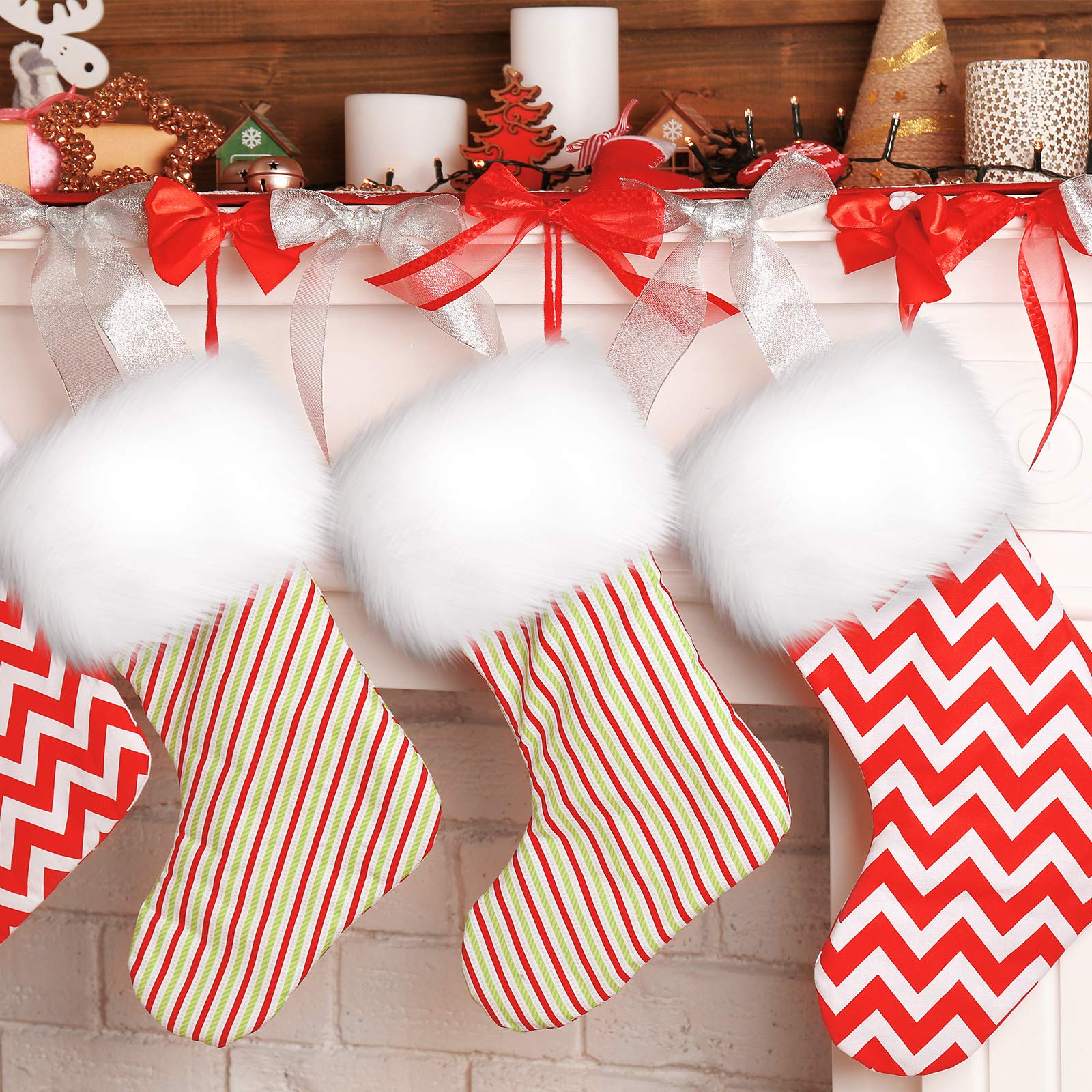 2 Inches Wide Christmas Faux Fur Ribbon Trim Fabric Roll for Christmas Tree Decor or Wreath Bows Craft, 3 Yards Long (White)