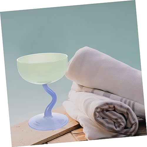 Abaodam Kids Glasses 2pcs Wine Frodge Ice Salad Cream Pudding Glass Bowl for Mousse Small Dessert Cocktail Yogurt Condiment Fancy Wedding Blue Dish Sundae Birthday Mini Dessert Cup