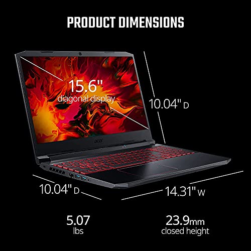 acer Nitro 5 Gaming Laptop, 15.6" FHD 144Hz IPS Display, Intel Core i5-10300H Processor, NVIDIA GeForce RTX 3050, 16GB RAM, 1TB PCIe NVMe SSD, Backlit Keyboard, Windows 10 Home, Intel Wi-Fi 6