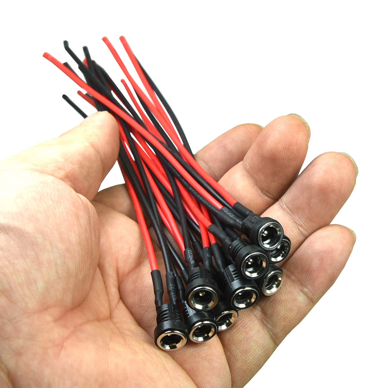 5Pcs 5.5mm x 2.1mm DC Power Supply Jack Socket Female Panel Mount Connection,dc-022B dc Jack with Wires