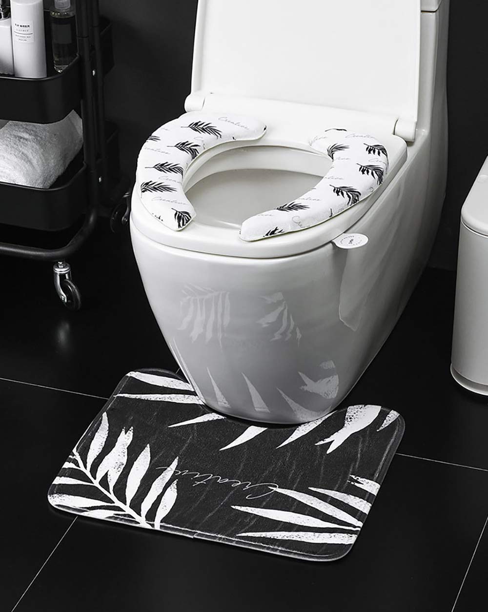 3 Pcs Fashion Pattern Toilet Seat Lifter,Avoid Touching Toilet Seat Handle Seat Cover Lifter,Handle Hygienic Clean, Toilet lid handle,Adhesive,Hygiene(Three-Design) White