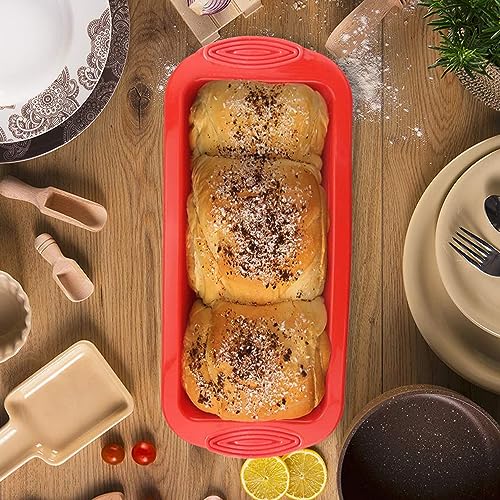 ABCISI Silicone Bread Loaf Pan,Bread Pans for Baking,Homemade Bread Making Non-Stick Bread Pans, Cake Pan,Rectangle Bread Mold for Oven, Microwave, and Freezer Safe Baking,2 Pack
