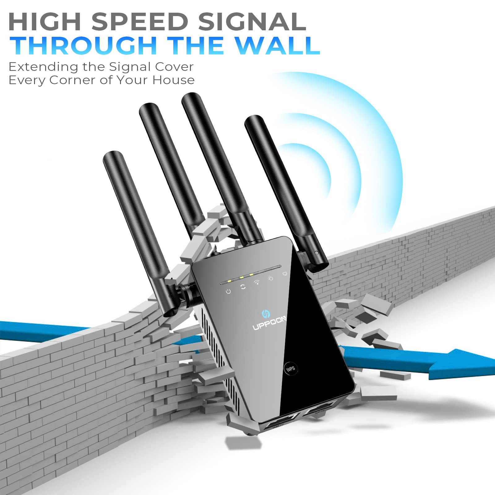 2024 WiFi Extender, Internet Extender WiFi Signal Booster Cove up to 8260 Sq.ft for Home, Long Range Wireless Repeater and Signal Amplifier with Ethernet Port