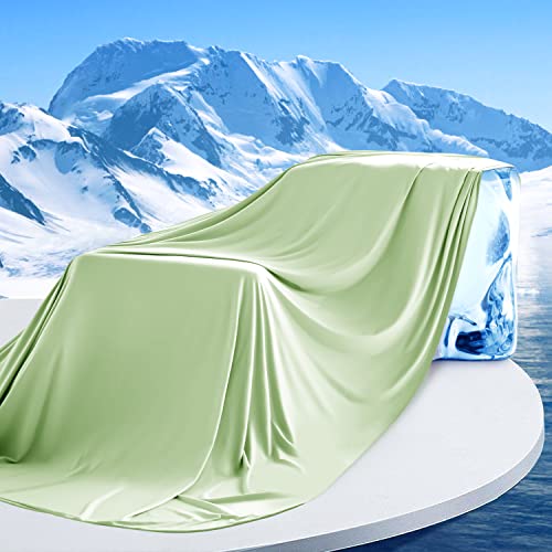ABENE California King Green Cooling Dual Layer Mattress Topper for Hot Sleepers, Breathable Cool Fitted Sheet for Night Sweats Relief Plus Thick Mattress Pad Cover Soft Pillowtop with Deep Pocket