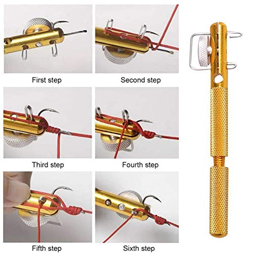 1pc Metal Manual Fishing Hook Tier Double-Headed Needle Line Fishhook Fishing Knotter Tools Tie Device Fishing Kit Accessory