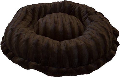 BESSIE AND BARNIE Koala/ Godiva Brown Luxury Ultra Plush Faux Fur Bagelette Pet/Dog Bed (Multiple Sizes), S- 30"