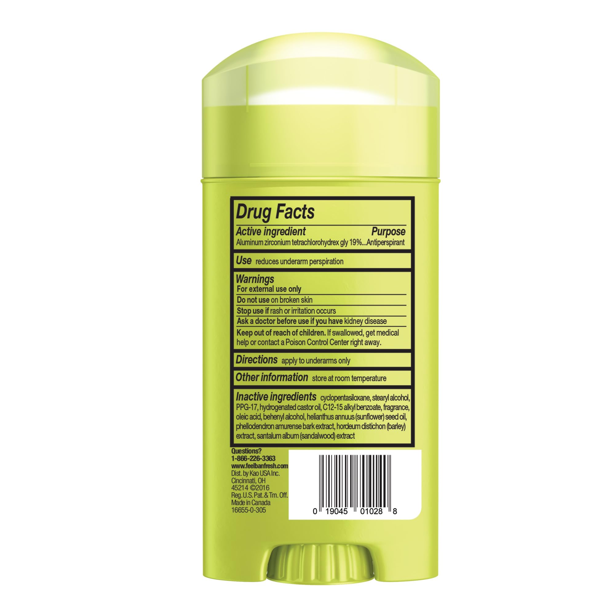 Ban Invisible Solid Antiperspirant Deodorant for Women and Men, 24-Hour Underarm Odor & Sweat Protection, Shower Fresh, 2.6 Oz, Pack of 4