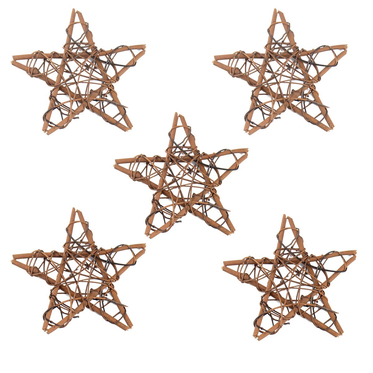 5Pcs Natural Dried 6In Star Rattan Handmade Garland Wreath Xmas Wedding Home Garden Decor
