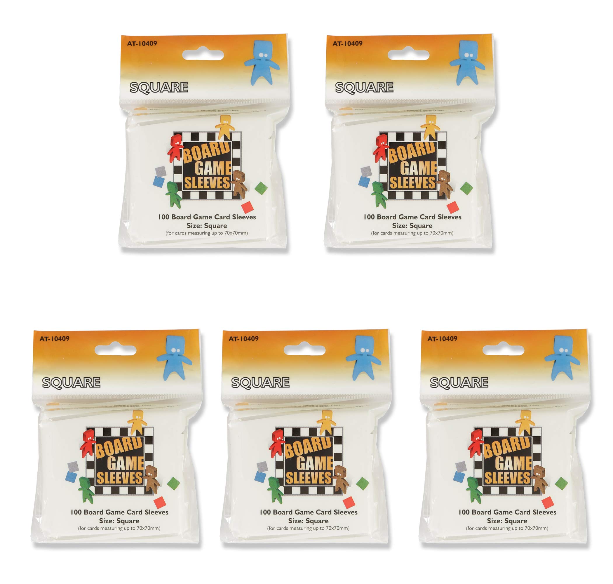 5 Packs Arcane Tinmen Board Game Sleeves 100 ct Square Size Card Sleeves Value Bundle!