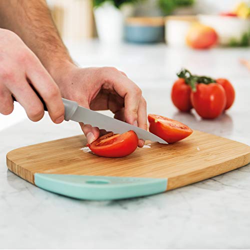 BergHOFF Leo Ceramic Coated Non-Stick Serrated Utility Knife, 11.5cm, Stainless Steel, Grey, 3.5 x 24 x 2 cm