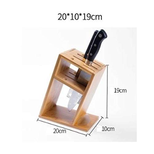 CUJUX Universal Knife Block Bamboo Wood Knife Block without Knives Countertop Knife Holder and Organizer with Wide Slots for Easy Kitchen Knife Storage