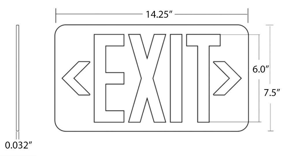 Black Wireless Exit Sign