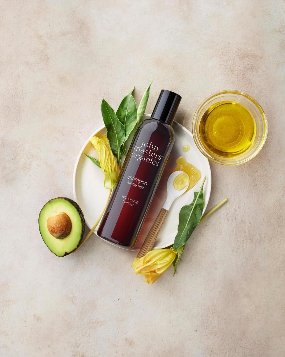 John Masters Organics Shampoo for Dry Hair 16 oz | 70%+ Organic Ingredients | Sulfate-Free | Organic Evening Primrose | Cruelty-Free