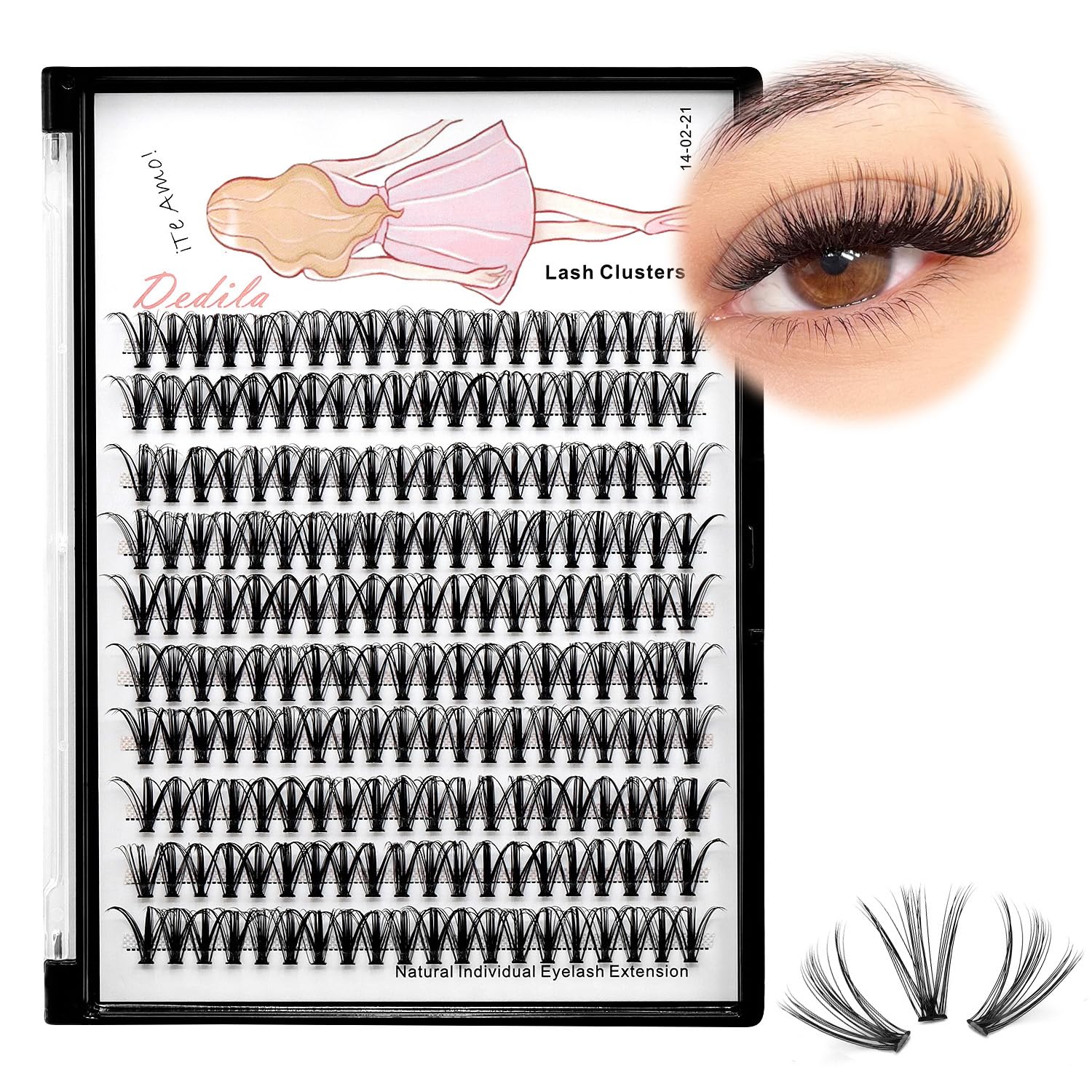 Dedila 8-22mm to Choose 20D/40D/60D/80D/100D Individual False Eyelashes Makeup Cluster Eyelashes Thickness 0.07mm D Curl Natural long Black Soft 3D Eye Lashes Extensions (20D-13mm)