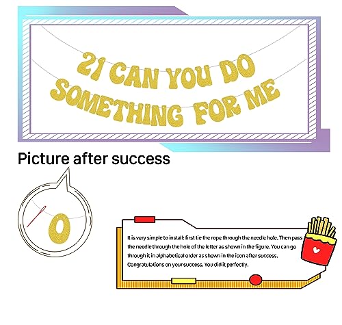 21 Can You Do Something For Me Banner, 21st Birthday Banner, Do Your Thing 21 Decor for 21st Birthday Party Decorations Gold Glitte.