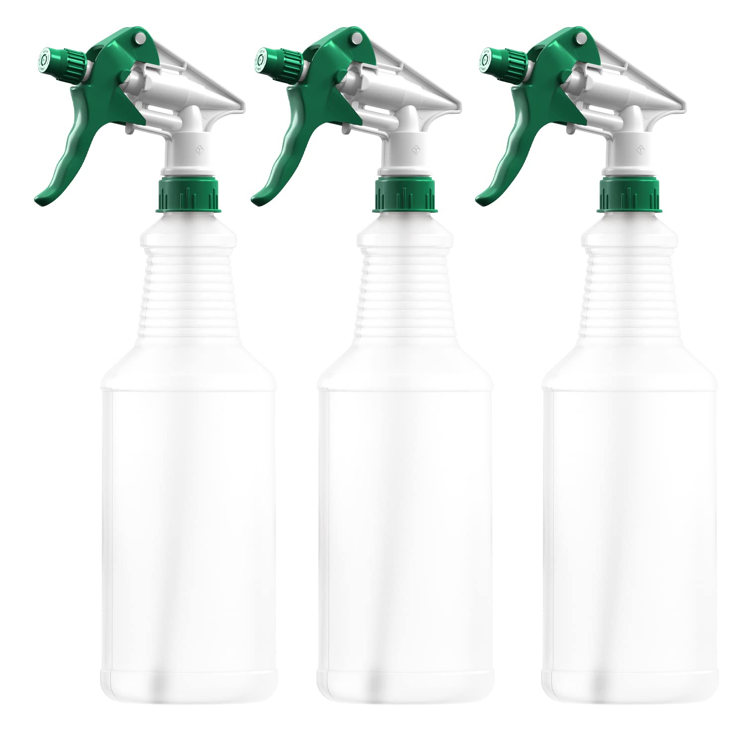 Bar5F Empty Plastic Spray Bottle 32-Ounce, Professional Sprayer Chemical Resistant for Cleaning Solutions Garden Plants, Heavy Duty, Adjustable Sprayer from Fine to Stream (Pack of 3)