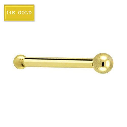 20G Real 14K Karat Solid Yellow Gold 1.5mm Ball Nose Bone Stud Ring Screw Tragus Style 88888-1887