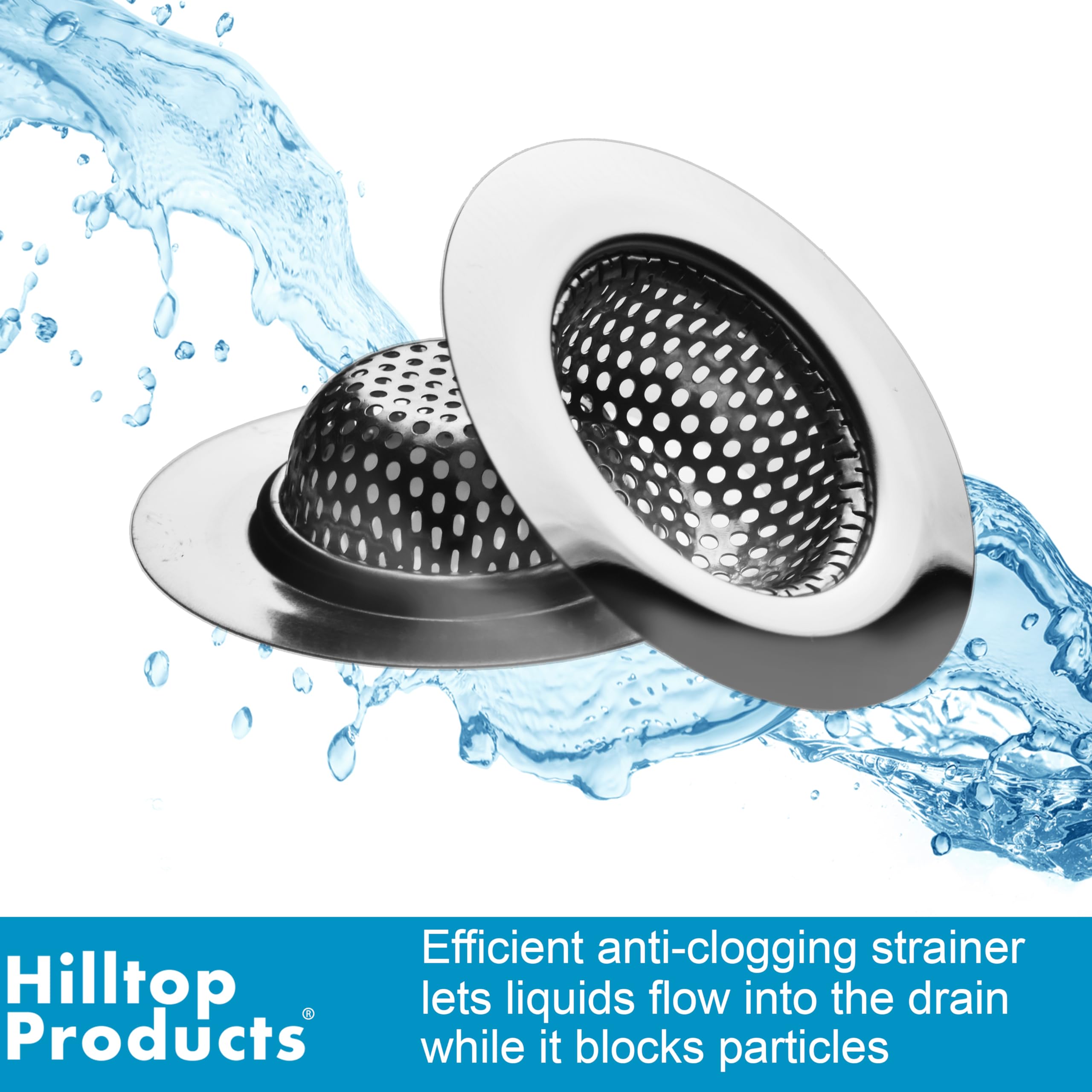 2 Pack - 2.75" Top / 1.5" Basket- Stainless Steel Bathtub Drain Strainer Cover Shower Hair Drain Catcher Sink Strainer Filter Basket for Bathroom