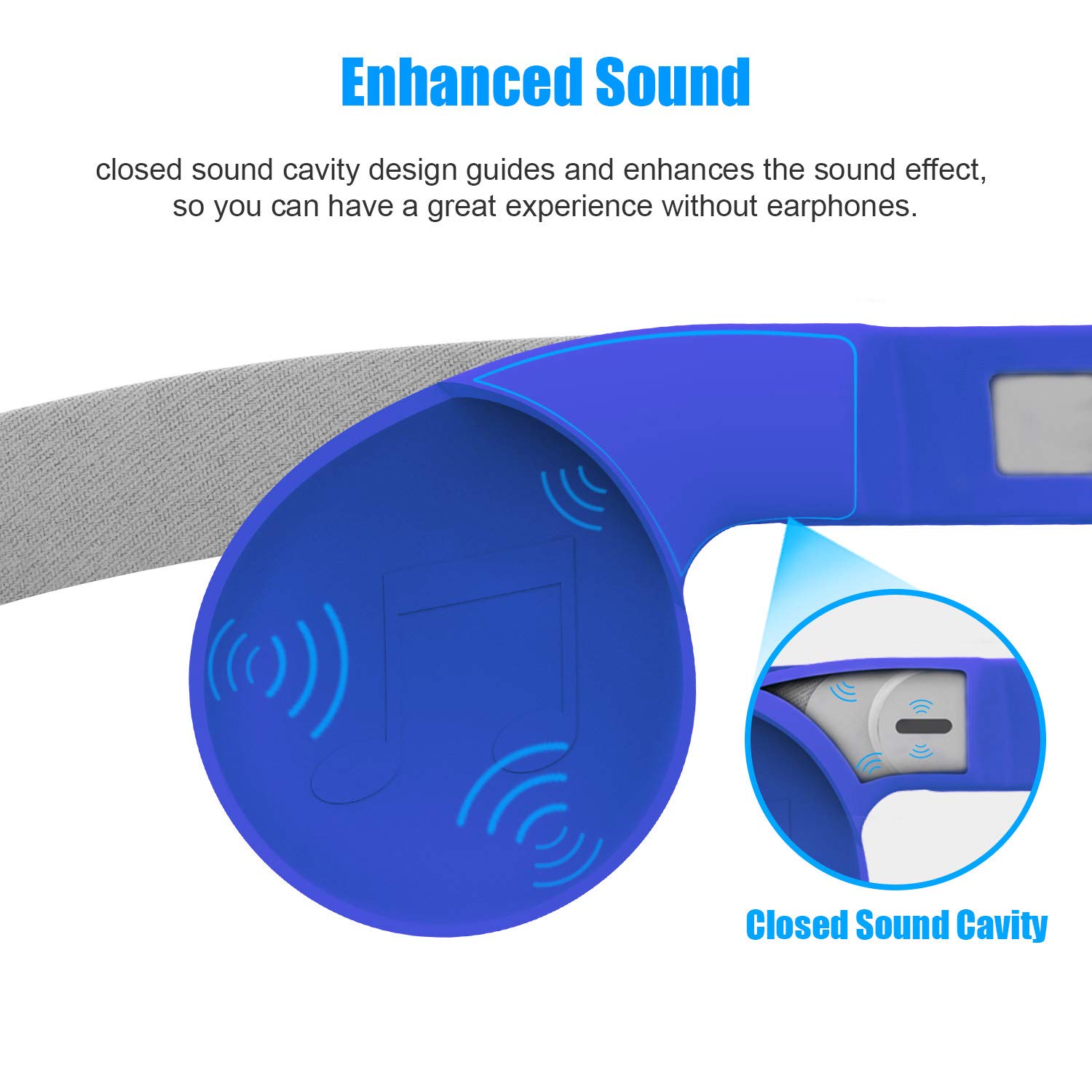 AMVR VR Silicone Face Cover & Ear Muffs for Oculus Quest 2 Headset, Sweatproof Waterproof Anti-Dirty Replacement Facial Cushion and Enhance Headset Sound Headphone Extension Cover (Blue, 1 Set)