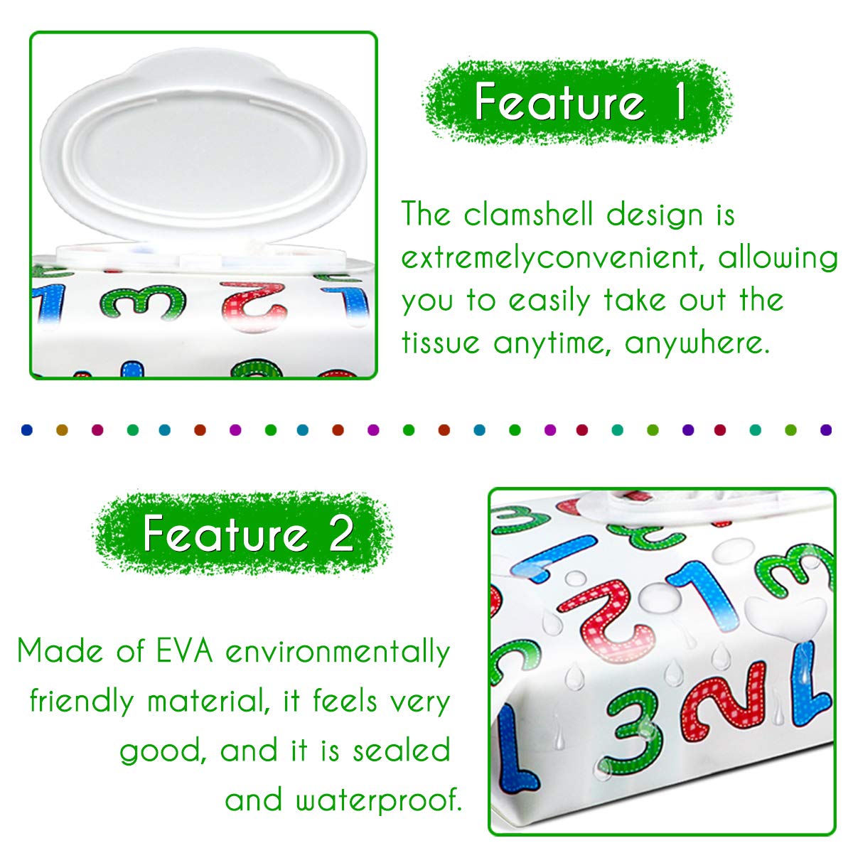 DOERDO 4 Pieces Portable Wet Wipe Pouch Bags Set, Baby Wipe Holder Reusable Travel Wet Wipe Dispenser Keeps Baby Wipe Fresh and Safe