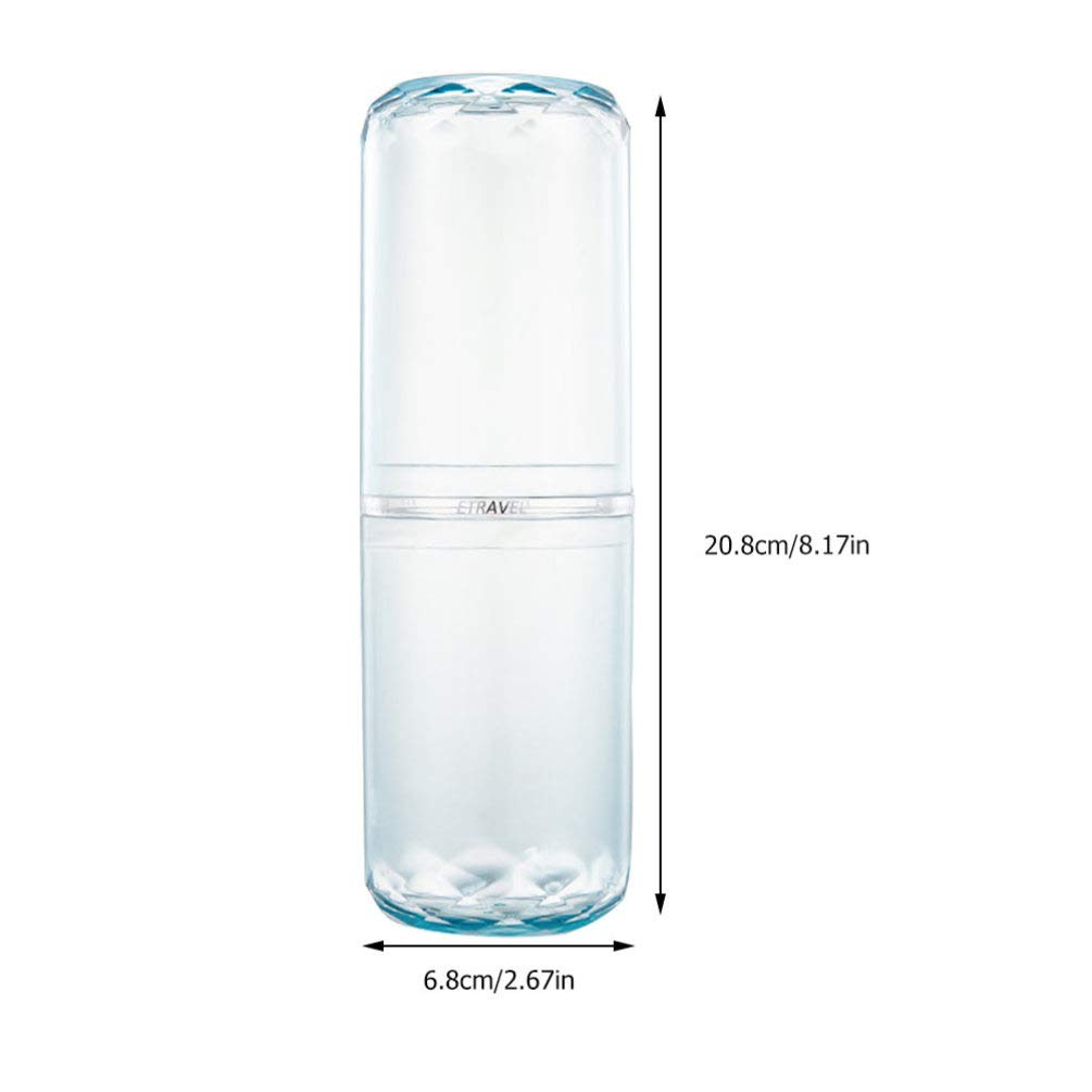 DOITOOL Travel Toothbrush Case Clear Plastic Toothbrush Toothpaste Holder Container Portable Toothbrush Cup Organizer Travel Washing Cup for Camping Travel Business Blue