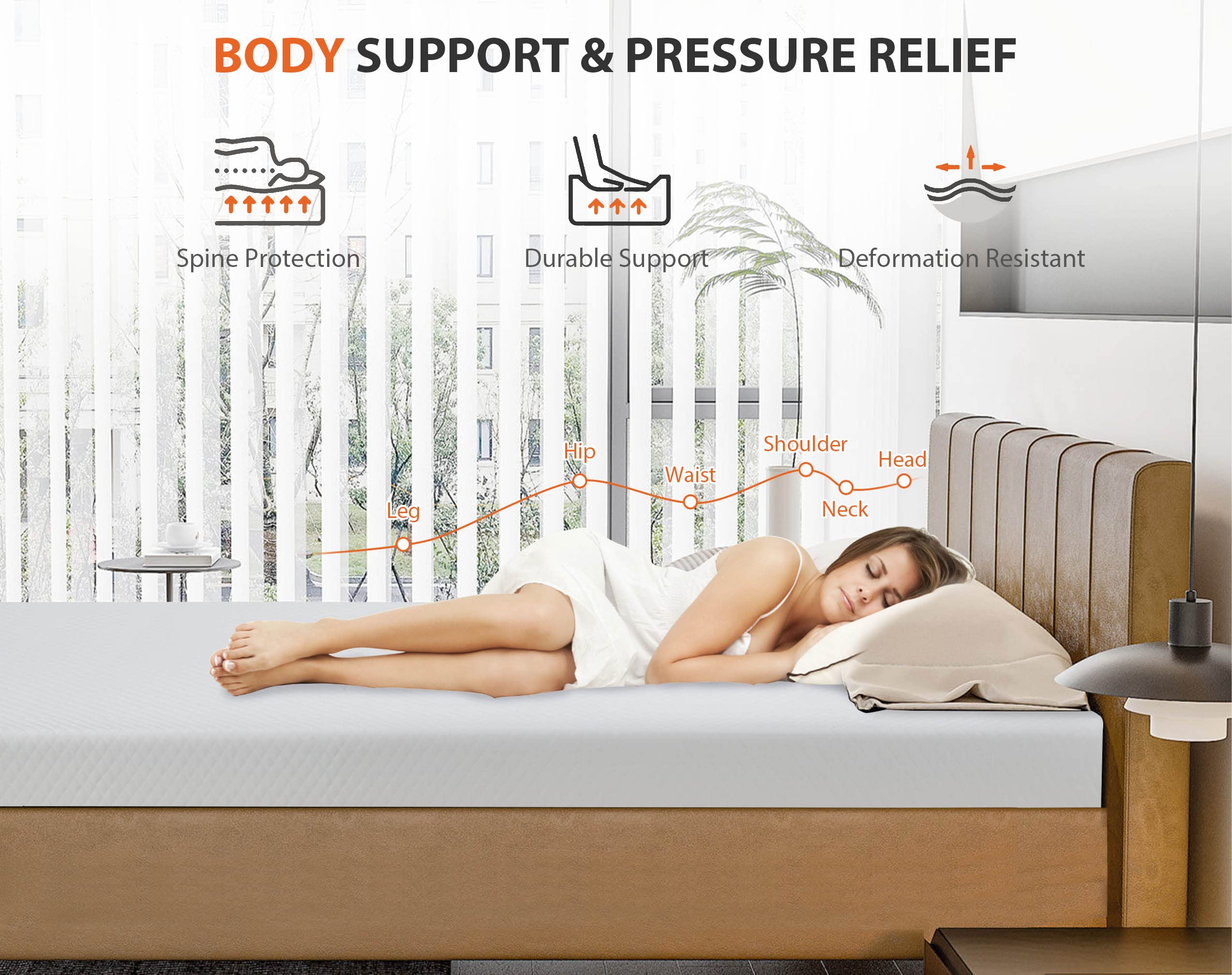 6 inch King Size Mattress with Cover, Cooling Gel Memory Foam King Mattress for a Cool Sleep & Pressure Relief, Medium Firm Mattress Pad King Mattresses, Bed in a Box, CertiPUR-US Certified