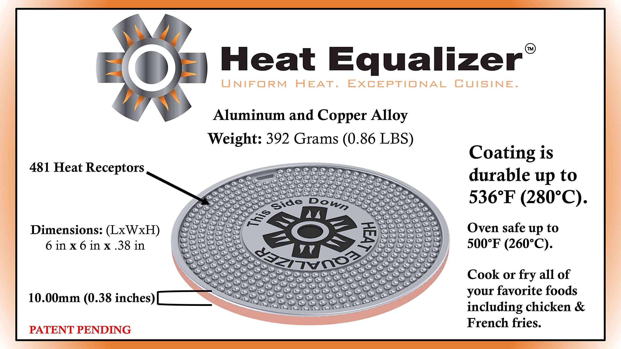 6 inch None Stick Copper finish Heat Equalizer-Heat Diffuser for Gas Stoves – Aluminum & Copper Alloy Hot Plate for Even Cooking-Burner Cover & Simmer Plate