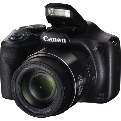 Canon PowerShot SX540 HS Digital Point and Shoot Camera Bundle with Replacement Battery + 64GB Memory Card + Flexible Tripod and More - International Version