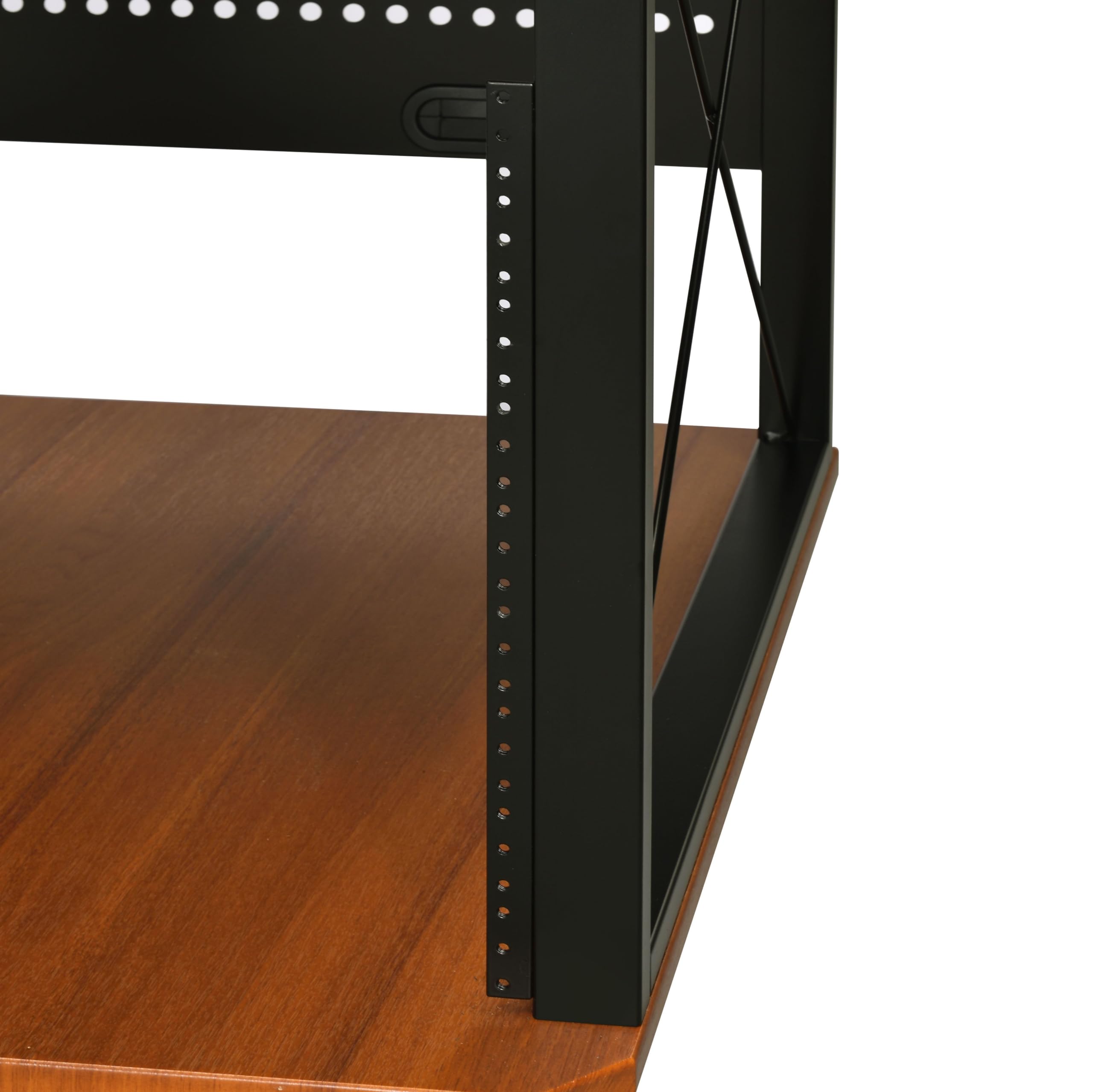 Acme Furniture Metal and Wooden Music Desk with Wheels, Cherry and Black