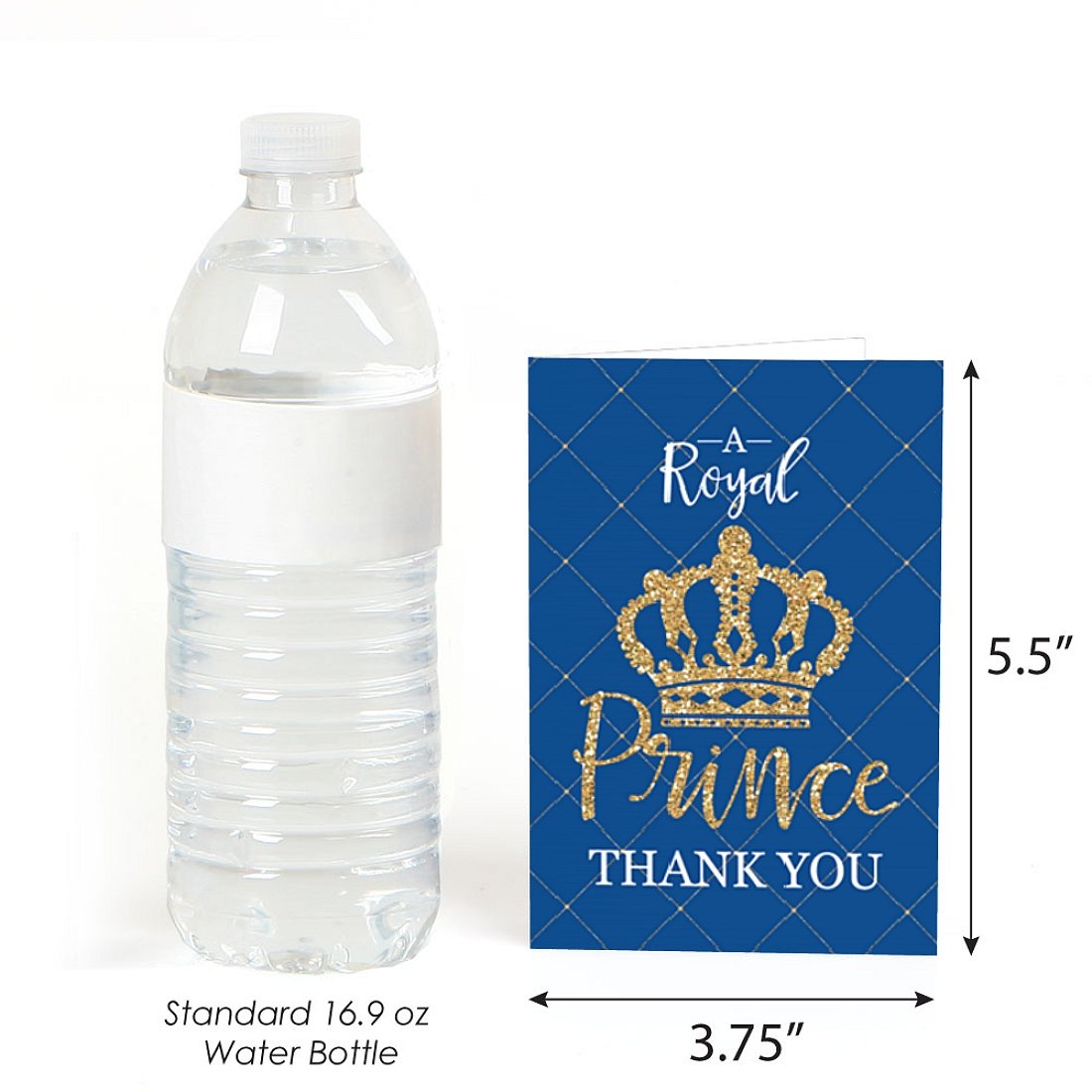 Big Dot of Happiness Royal Prince Charming - Baby Shower or Birthday Party Thank You Cards (8 count)