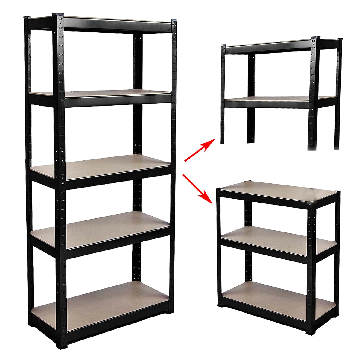5 Tier Shelving Unit, Adjustable Heavy Duty Garage Shelves|Multi-Use Utility Shelf with 1930 Large Capacity for Office,Home,Garage--71 Inch Height