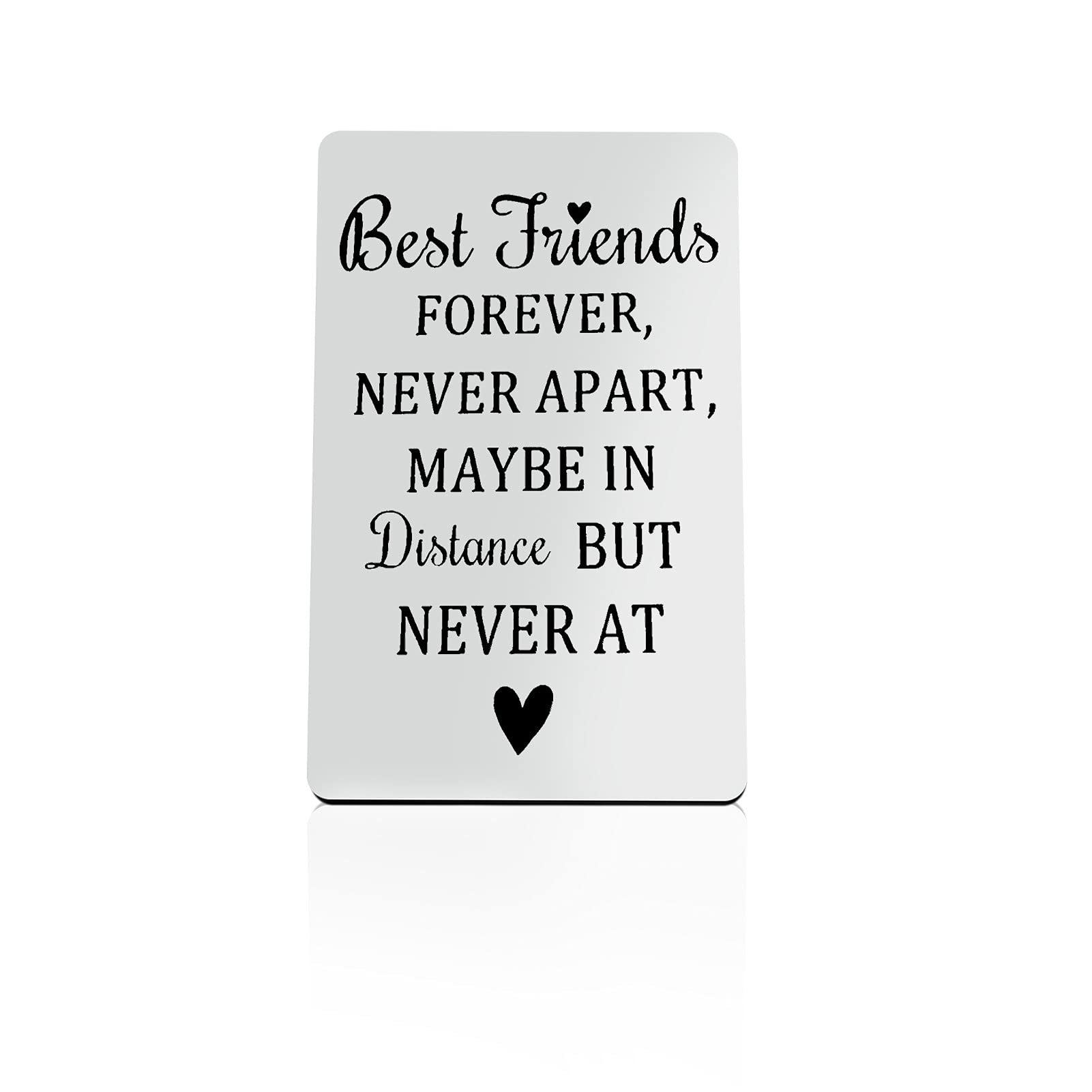Best Friend Gift Engraved Wallet Insert Card Friendship Gifts Long Distance Relationship Gifts for Sisters Besties Metal Wallet Insert Card for Coworker Graduation Christmas Birthday Gifts
