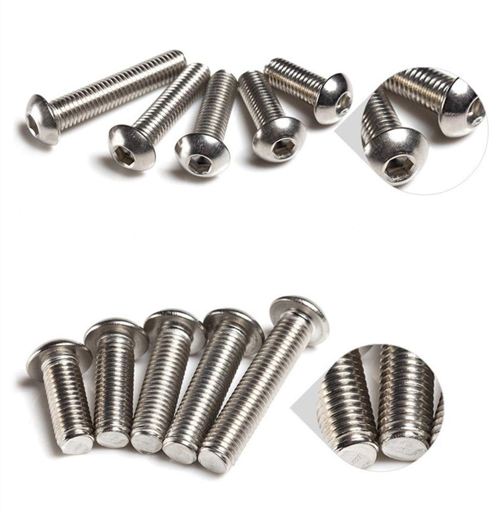 Guard4U 300Pcs Metric M2.5 304 Stainless Steel Button Head Hex Socket Cap Bolts Screws Nuts Assortment Kit- M2.5 x 4mm/ 6mm/ 8mm/ 10mm/ 12mm/ 14mm/ 16mm/ 18mm/ 20mm