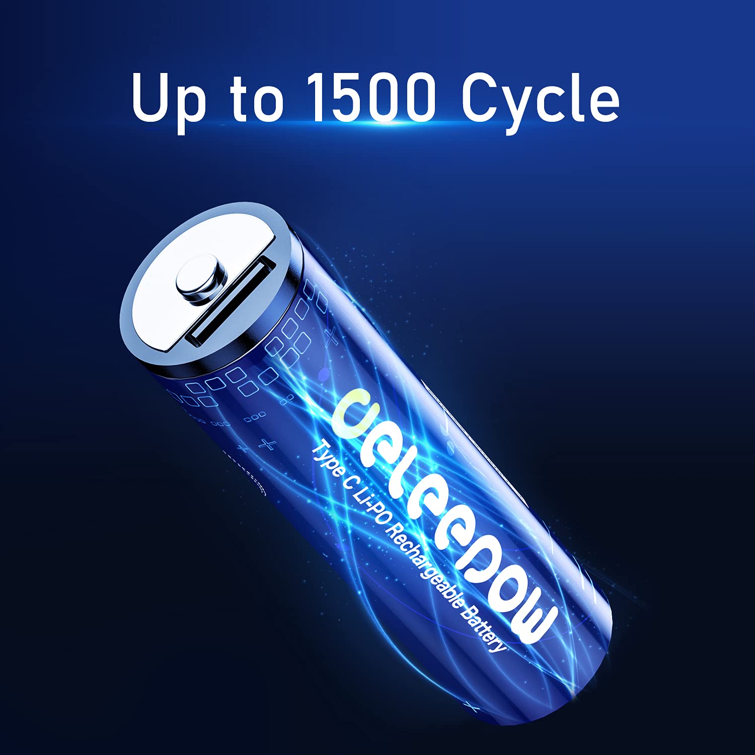 Deleepow Rechargeable AA Batteries USB 3400mWh AA Lithium Rechargeable Batteries 1500 Cycle with USB C Cable 4-Pack