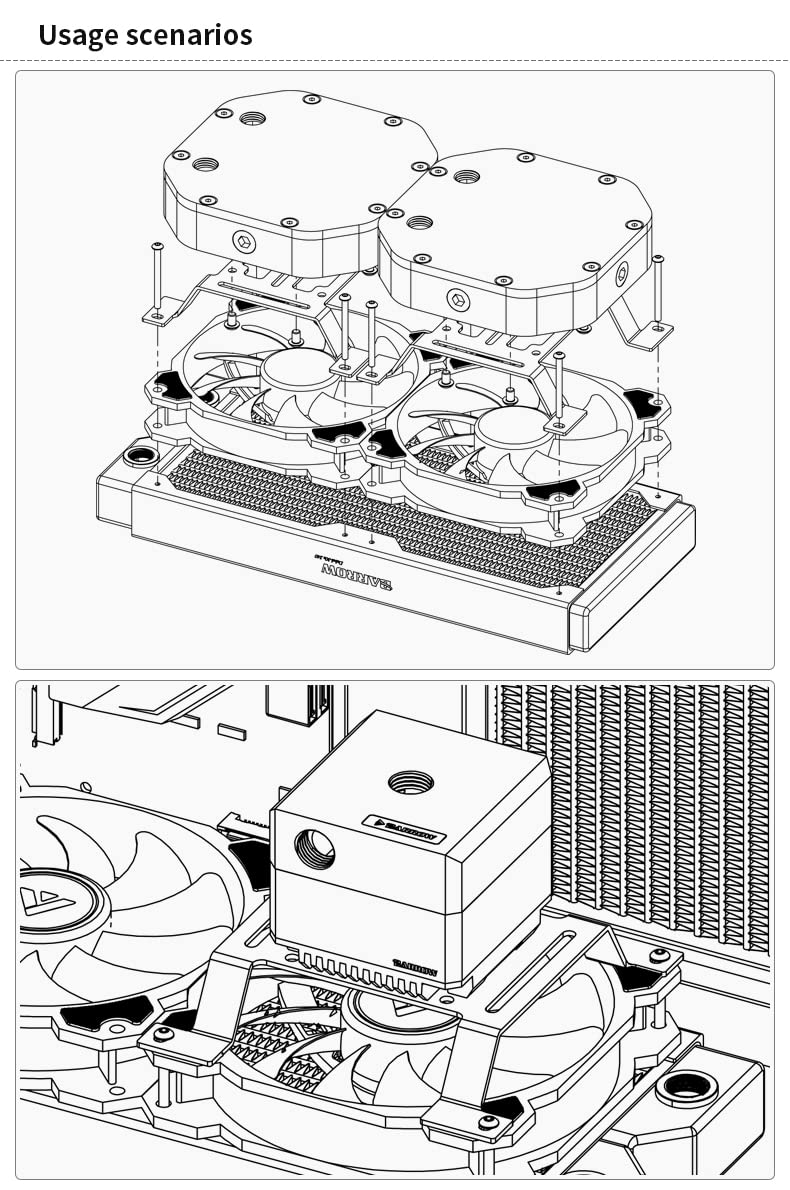 Barrow Offset Pump Mounting Bracket for 120mm Radiators (TCBJ-G)