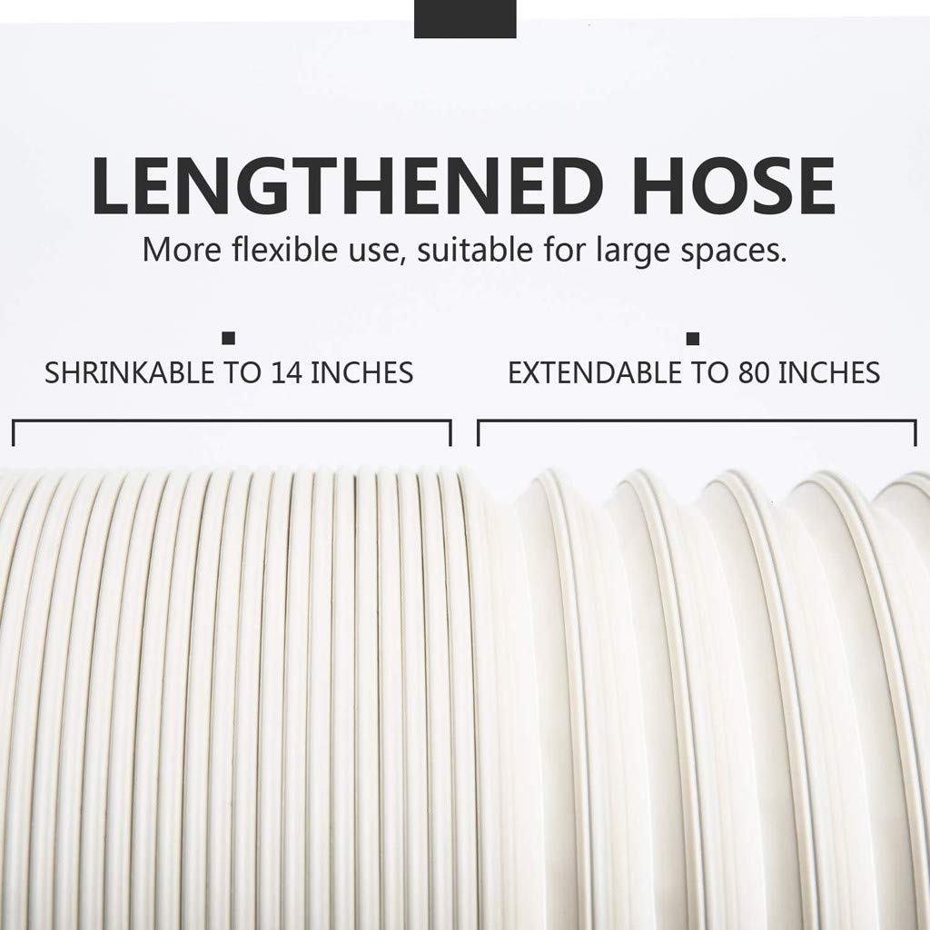 Air Conditioner Hose, Portable Exhaust Vent Hose with 5.9" Diameter, Counterclockwise AC Hose Length up to 80"