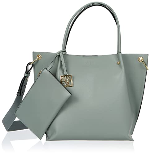 A|X Armani Exchange Women's Medium Woven Shopping Bag, Magnesium, OS