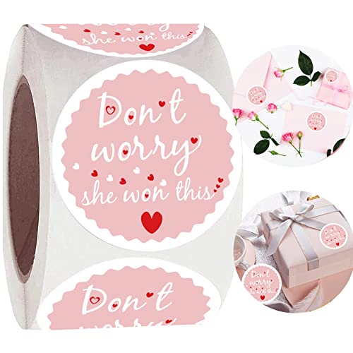Don’t Worry She Won This Stickers Small Shop Stickers 1.5 Inch Thank You Customer Appreciation Circle Sticker Labels 500 Pcs Thank You Stickers for Small Businesses Packaging Sticker,Handmade Stickers