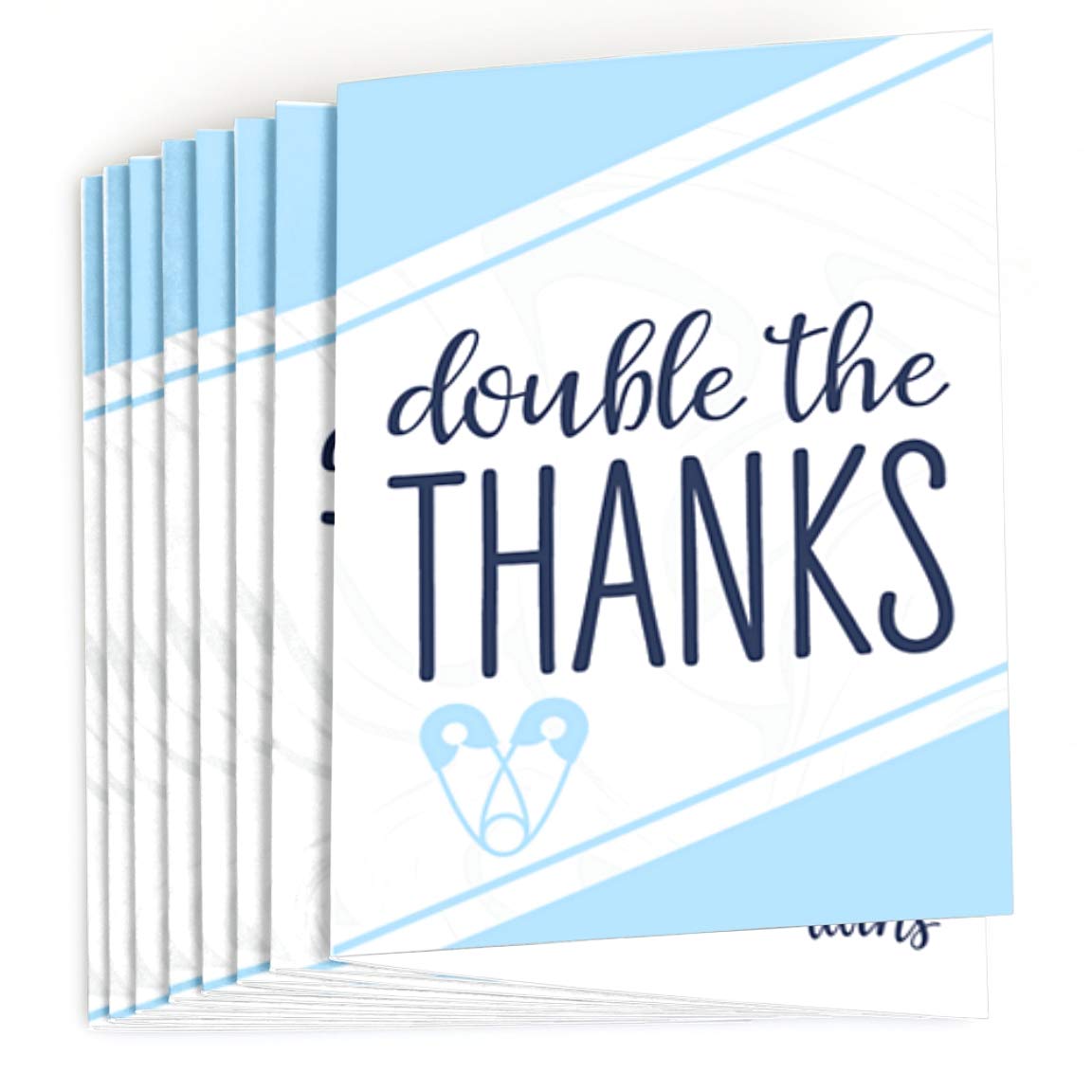 Big Dot of Happiness It’s Twin Boys - Blue Twins Baby Shower Thank You Cards (8 count)