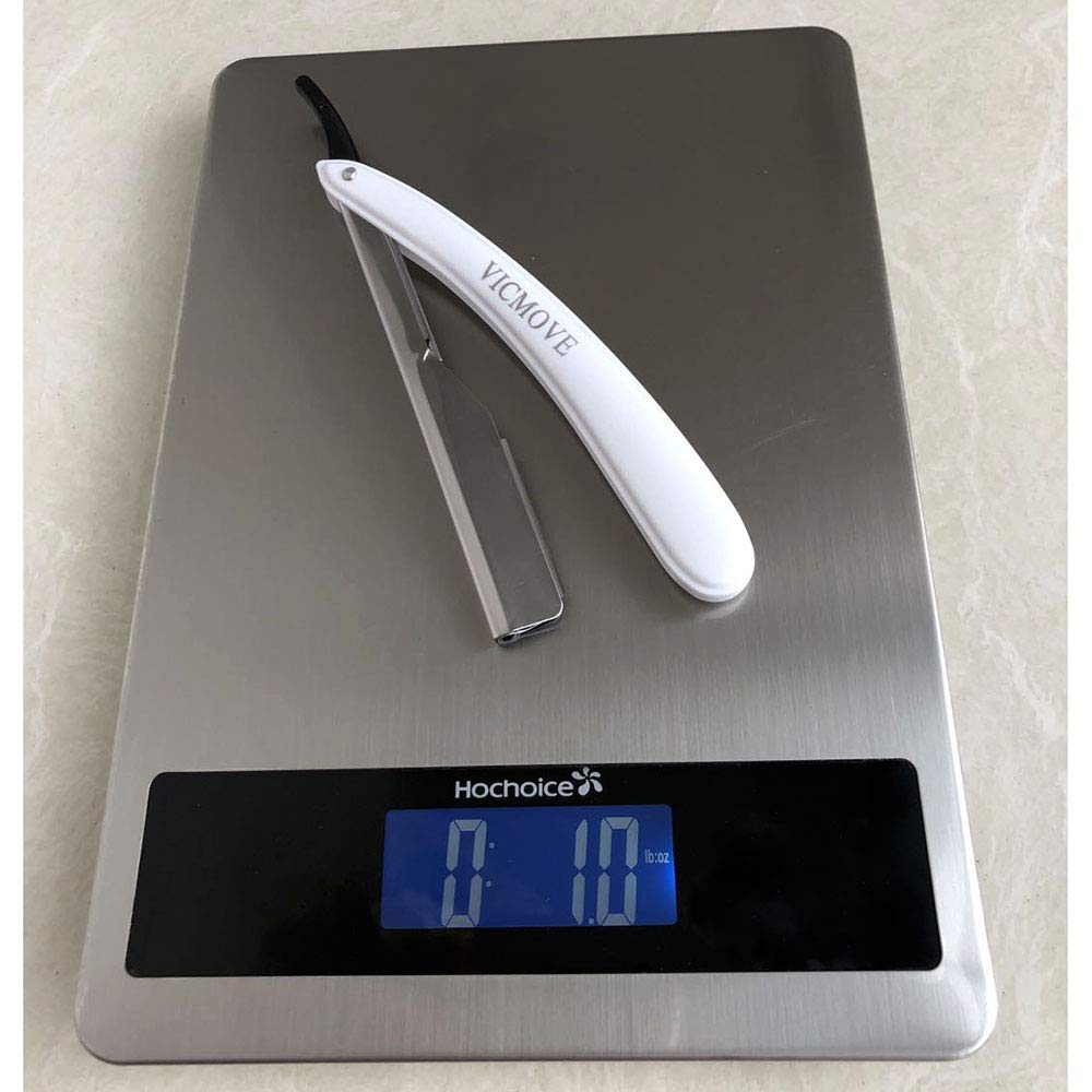 Professional Barber Straight Edge Razor Safety with 100-Pack Derby Blades - 100 Percent Stainless Steel - by VICMOVE (1 razor + 20 blades)