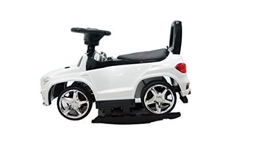 Best Ride On Cars 4 in 1 Mercedes Battery Powered Push Car, White, Large