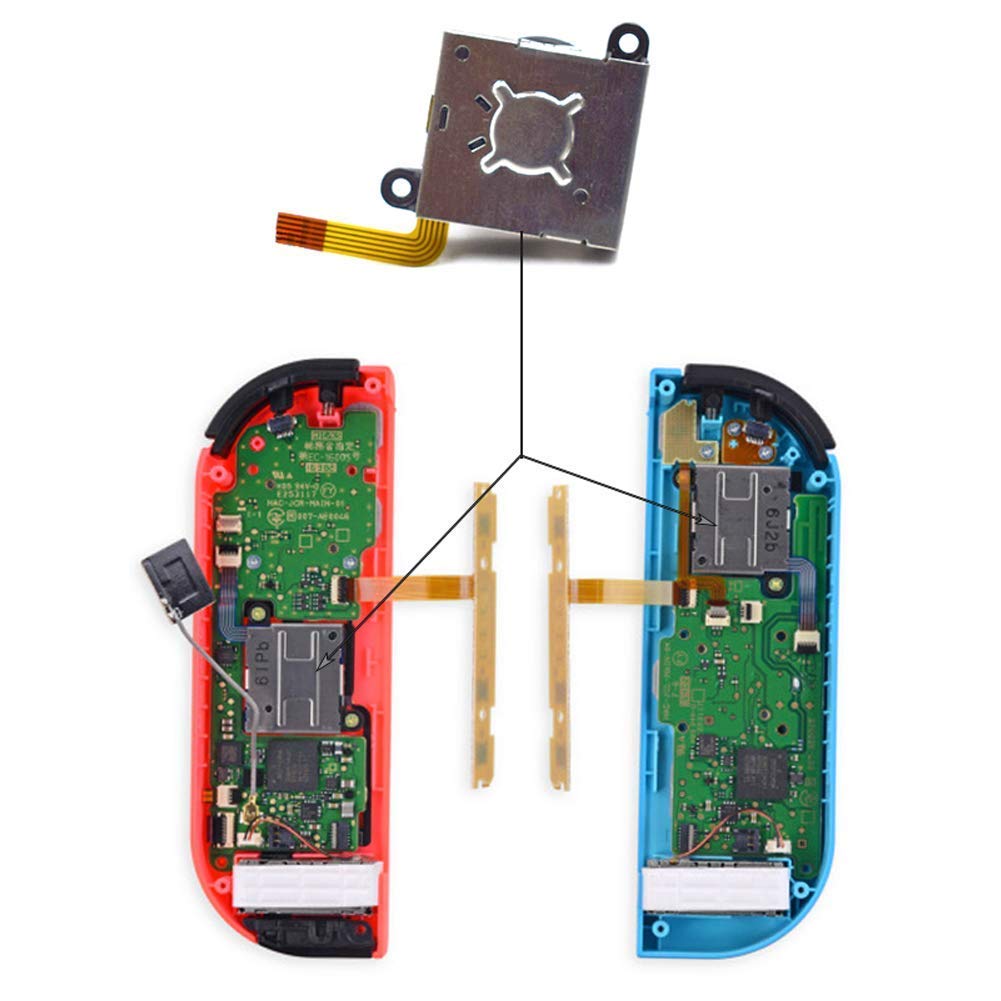 2-Pack 3D Analog Joystick Joycon Analog Stick for Nintendo Switch Joystick Replacement - Comes with Tri-Wing & Cross Screwdriver Repair Tool and 4 Thumbstick Caps