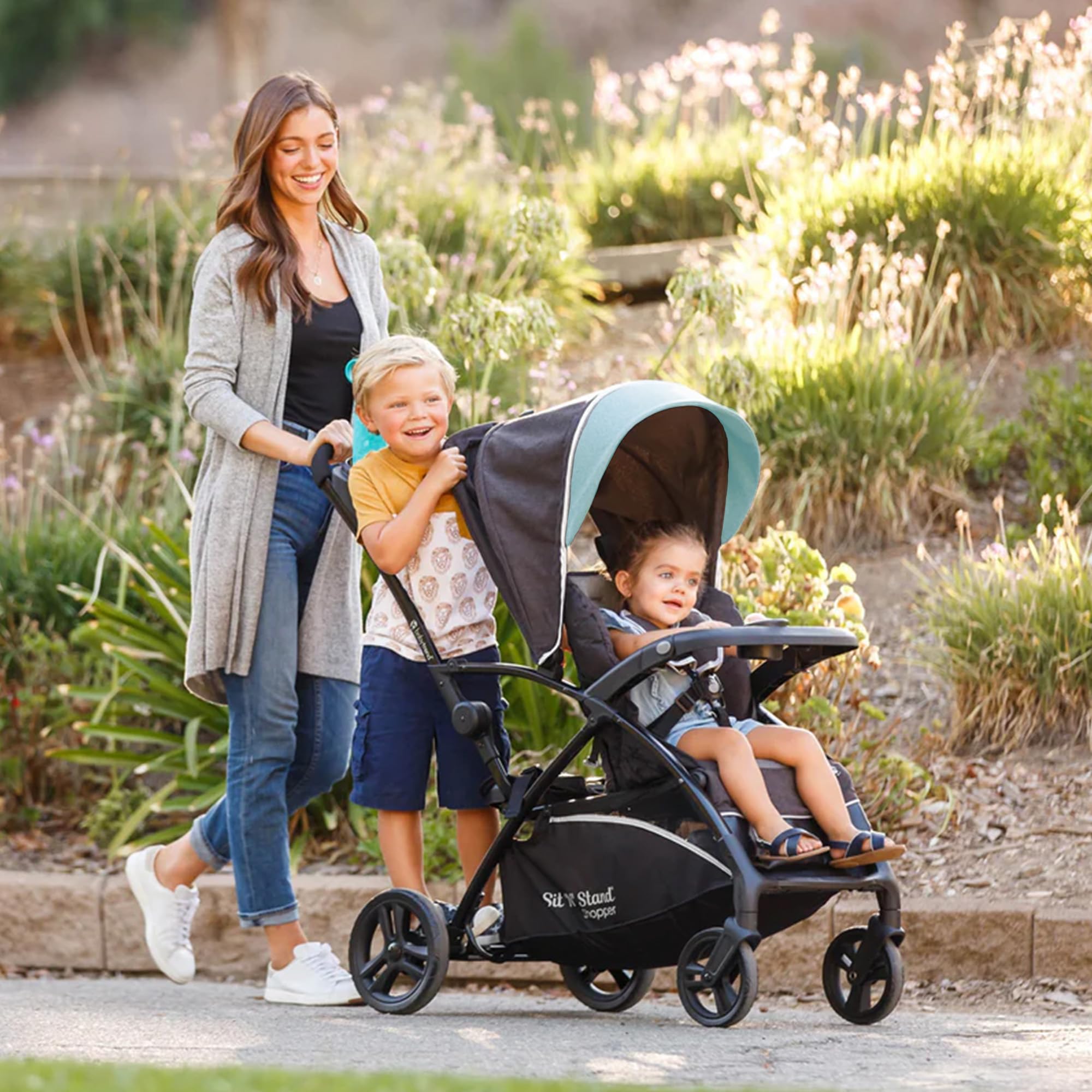Baby Trend Sit 'N Stand 5 in 1 Shopper Stroller, Blue Mist