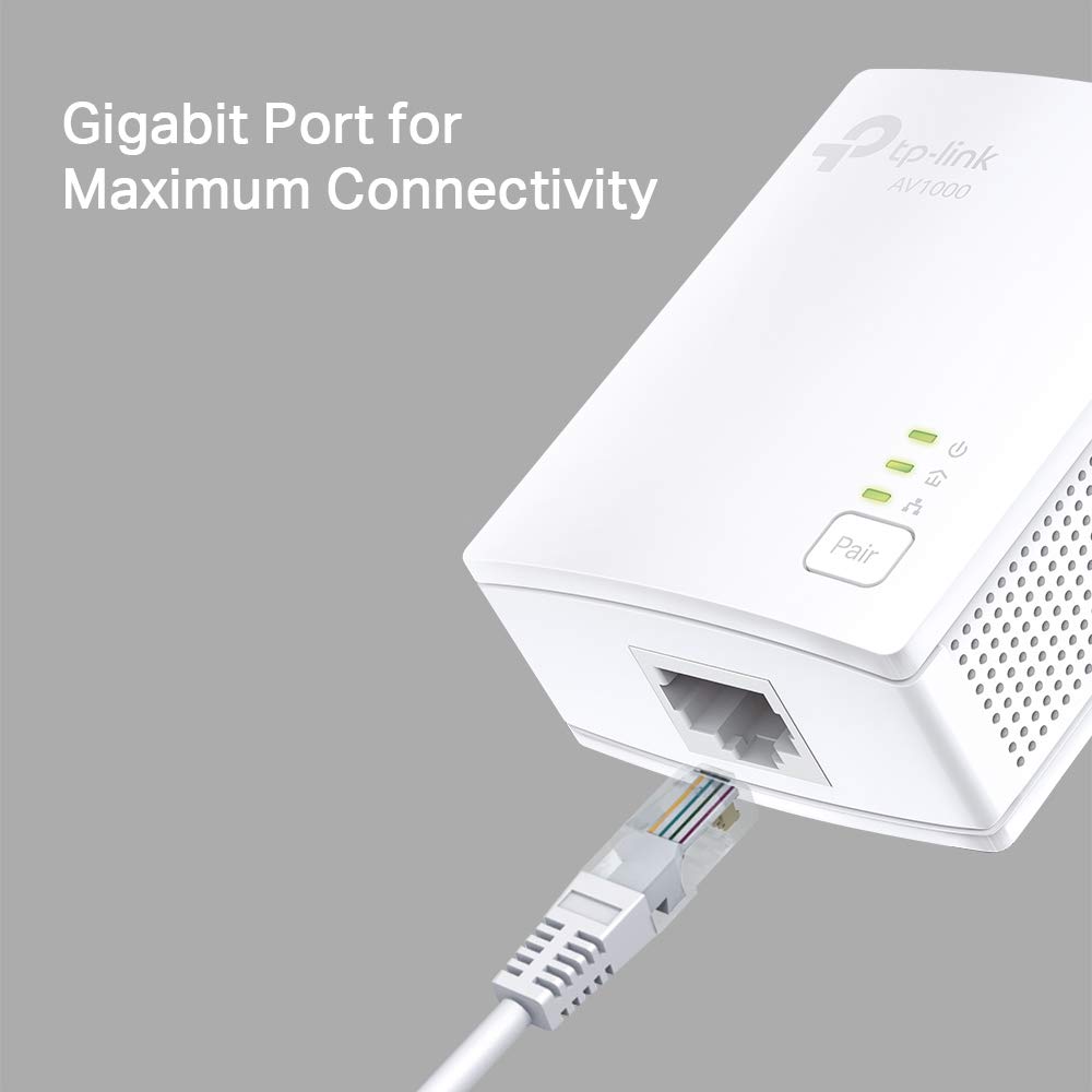TP-Link AV1000 Powerline Starter Kit (TL-PA7017 KIT) - Gigabit Port, Plug&Play, Ethernet Over Power, Nano Size, Ideal for Smart TV, Online Gaming, Wired Connection Only (Renewed)
