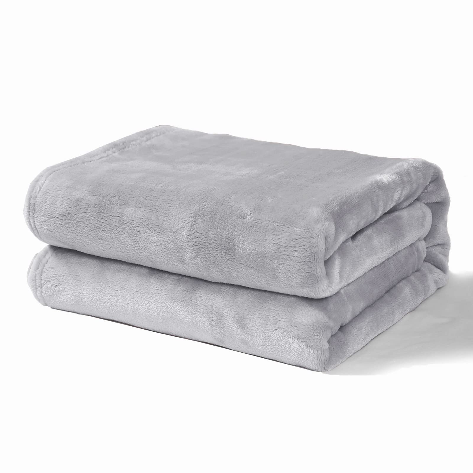 Exclusivo Mezcla Fleece Throw Blanket for Couch, Super Soft and Warm Blankets, Light Grey Throw All Season Use, Cozy, Plush, Lightweight, 30x40 inches