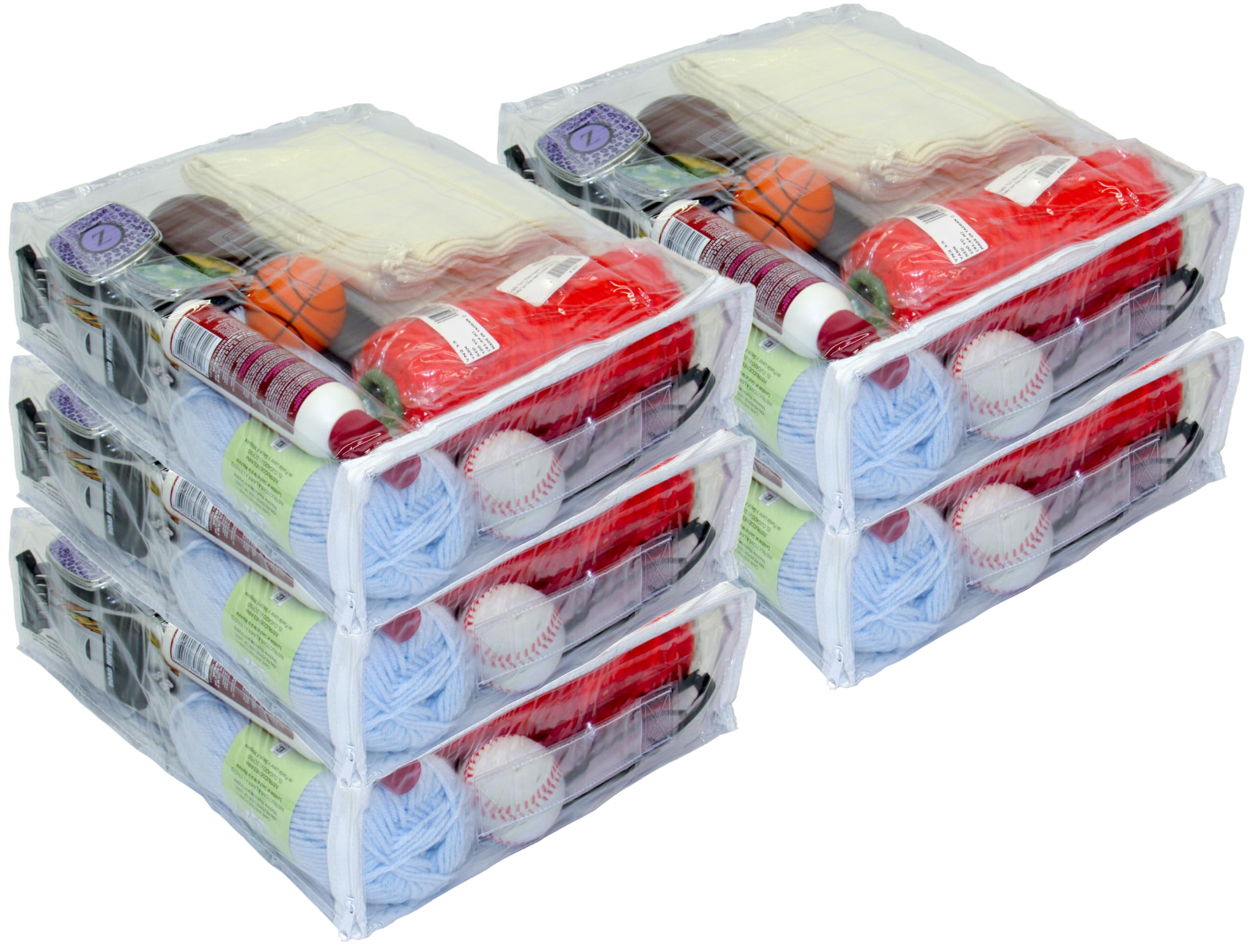 5-Pack Heavy Duty Vinyl Zippered (Clear) Storage Bags (12" x 15" x 4") (3.1 Gallon)