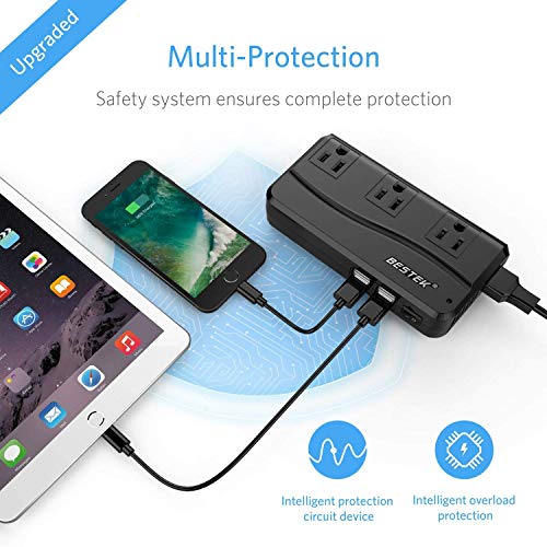 BESTEK Universal Travel Adapter 220V to 110V Voltage Power Converter with 6A 4-Port USB Charging and UK/AU/US/EU Worldwide Plug Adapter International Converter Adapter