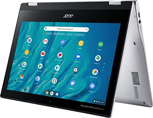 Acer Spin 2023 Flagship X360 2-in-1 Convertible Chromebook Laptop Business,11.6‘ HD Touchscreen IPS,8-Core MediaTek MT8183C Processor,4GB RAM,64GB eMMC,Wi-Fi 5,Chrome OS+HubxcelAccessory,Pure Silver