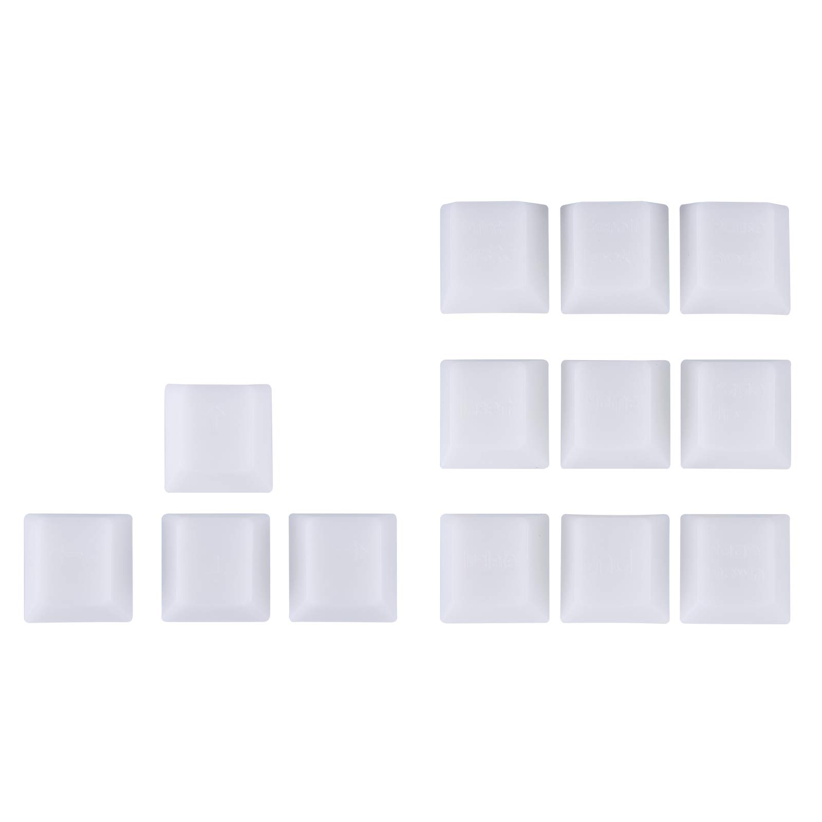 Petforu POM Jelly Keycaps 109-Key Doubleshot Translucent OEM Profile for 61/87/104/108 Keys PC Gaming Mechanical Keyboards - White (Top Printed)