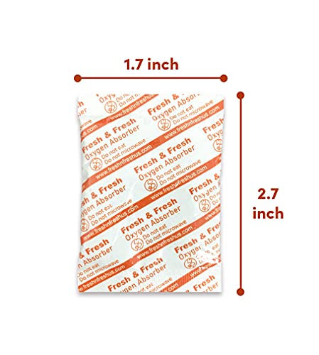 300 CC [100 Packets] Premium Oxygen Absorbers for Food Storage, Oxygen Scavengers Packets(1 Bag of 100 Packets) - ISO 9001 Certified Facility Manufactured Oxygen Absorbers